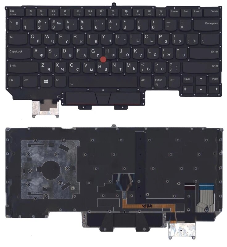 Клавиатура для ноутбука Lenovo ThinkPad X1 carbon Gen 5 2017 черная с подсветкой