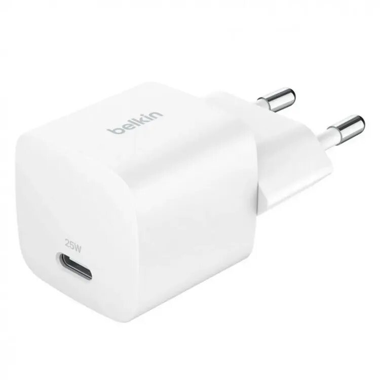 Сетевое зарядное устройство Belkin WCA012kqWH, USB-C, 25Вт, 3A, белый