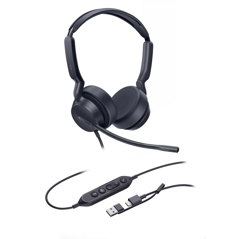 Проводная USB-гарнитура Yealink UH42 SE Dual UC, HD звук, разъем 3.5 мм, USB Type-C/A