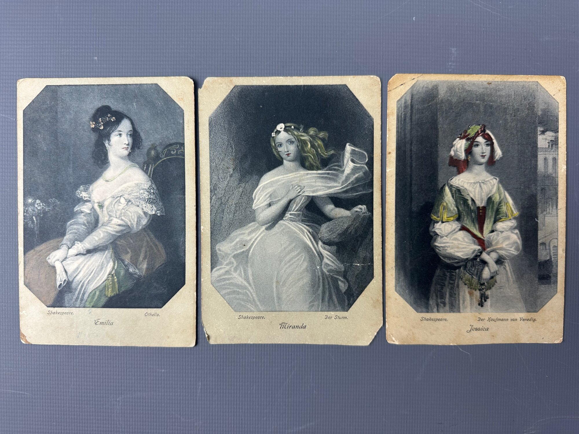 Shakespeare s Frauengestalten, Serie II №2,3,6 — набор из 3 открыток, Gebr. Obpacher, München (Германия), ок. 1899–1904