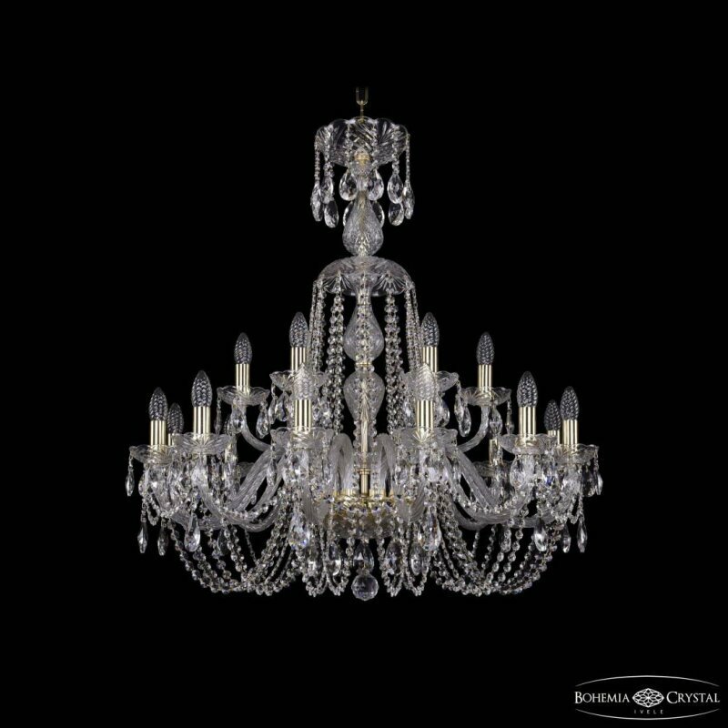 Подвесная люстра Bohemia Ivele Crystal 1402 1402/12+6/300/XL-90 G