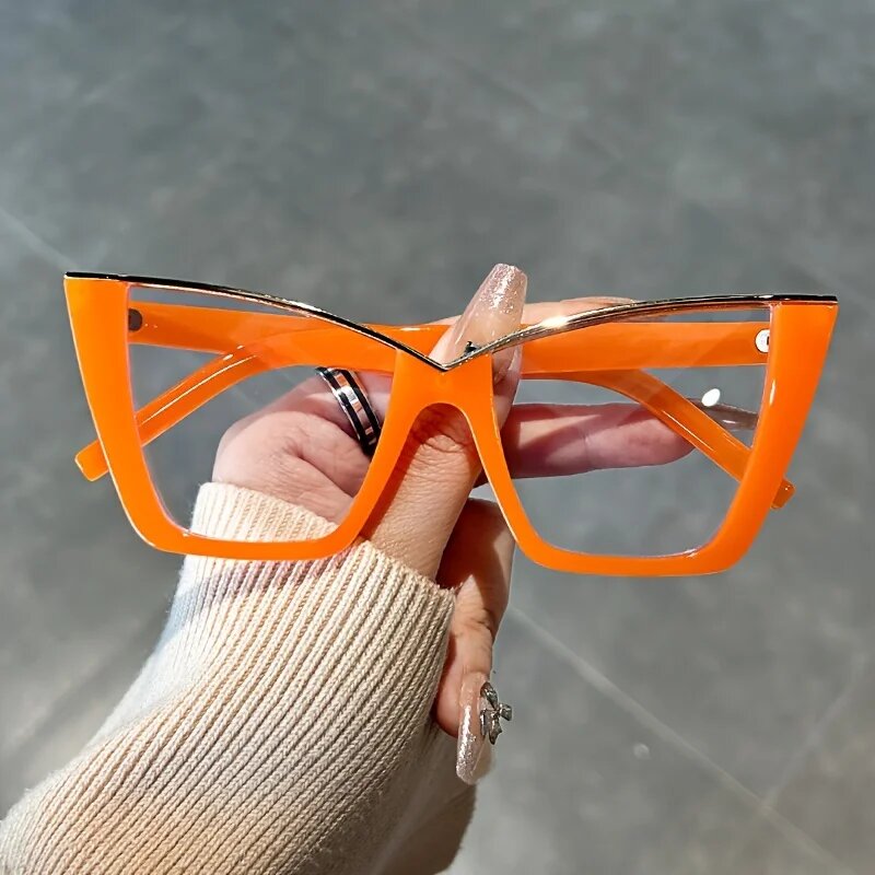 Очки "кошачий глаз" оранжевые, Frame Color: Orange