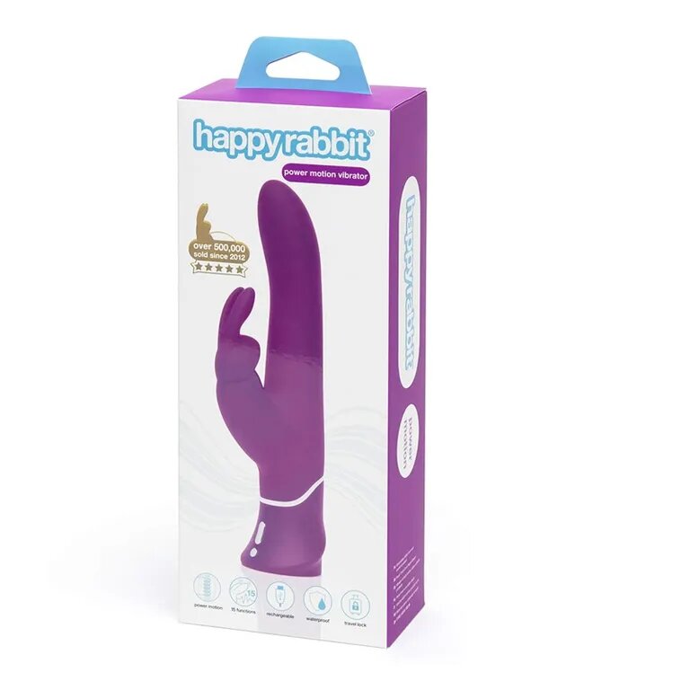 Happy Rabbit Вибратор с клиторальным стимулятором Curve Power Motion фиолетовый 1 шт