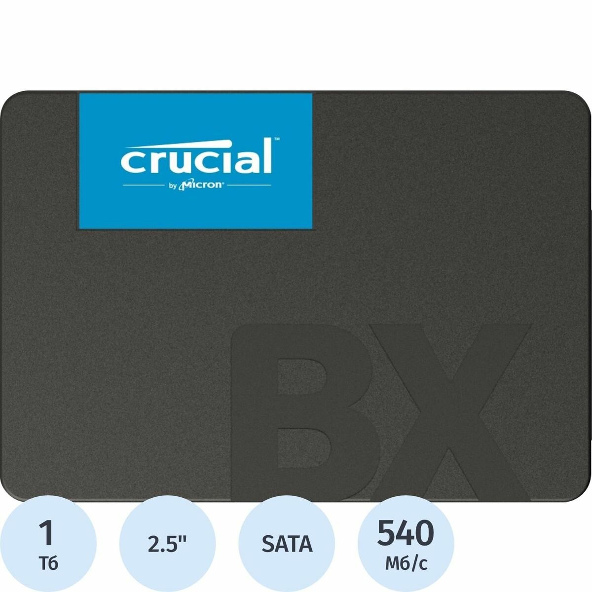 SSD накопитель Crucial SSD BX500, SATA 1000GB, 2.5 7mm(CT1000BX500SSD1) (2000385)