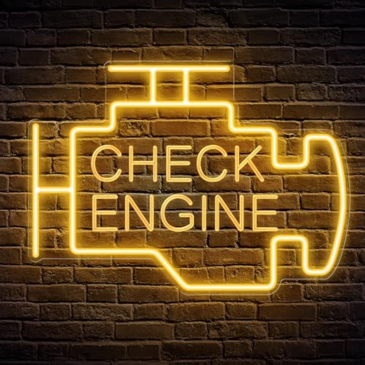 Неоновая вывеска LED Check Engine, на акриловой основе, питание USB, декор гаража для автолюбителя, оригинальный подарок