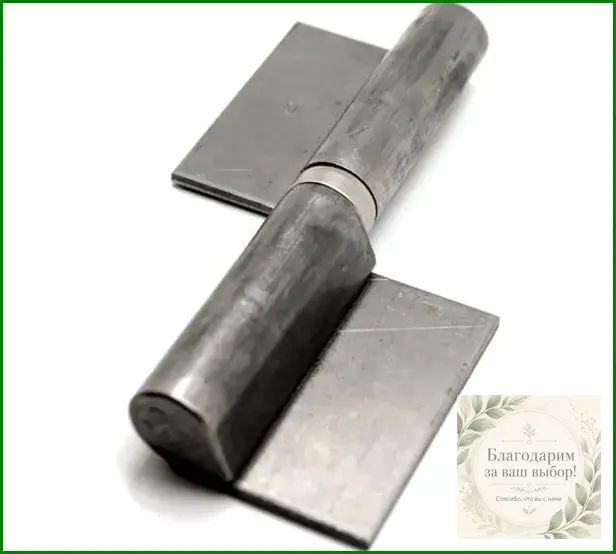 Петля гаражная на площадке правая У19201. Wп 120x17 мм, стальная, для распашных ворот и калиток, комплект 1 шт