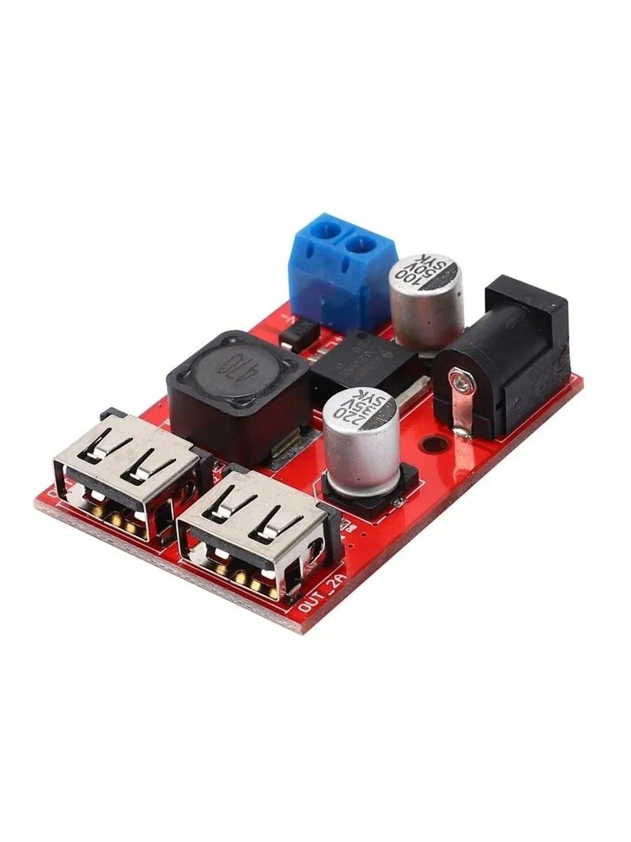 (R A H K) LM2596S Двойной USB DC-DC 9V 12V 24V 36V до 5V 3A Плата понижающего преобразователя Автомобильное зарядное устройство Солнечный блок питания