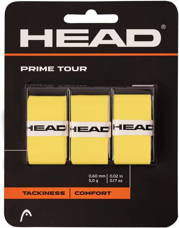 Овергрипы Head Prime Tour, намотка для теннисной ракетки 0.6 мм, 3 шт, желтая