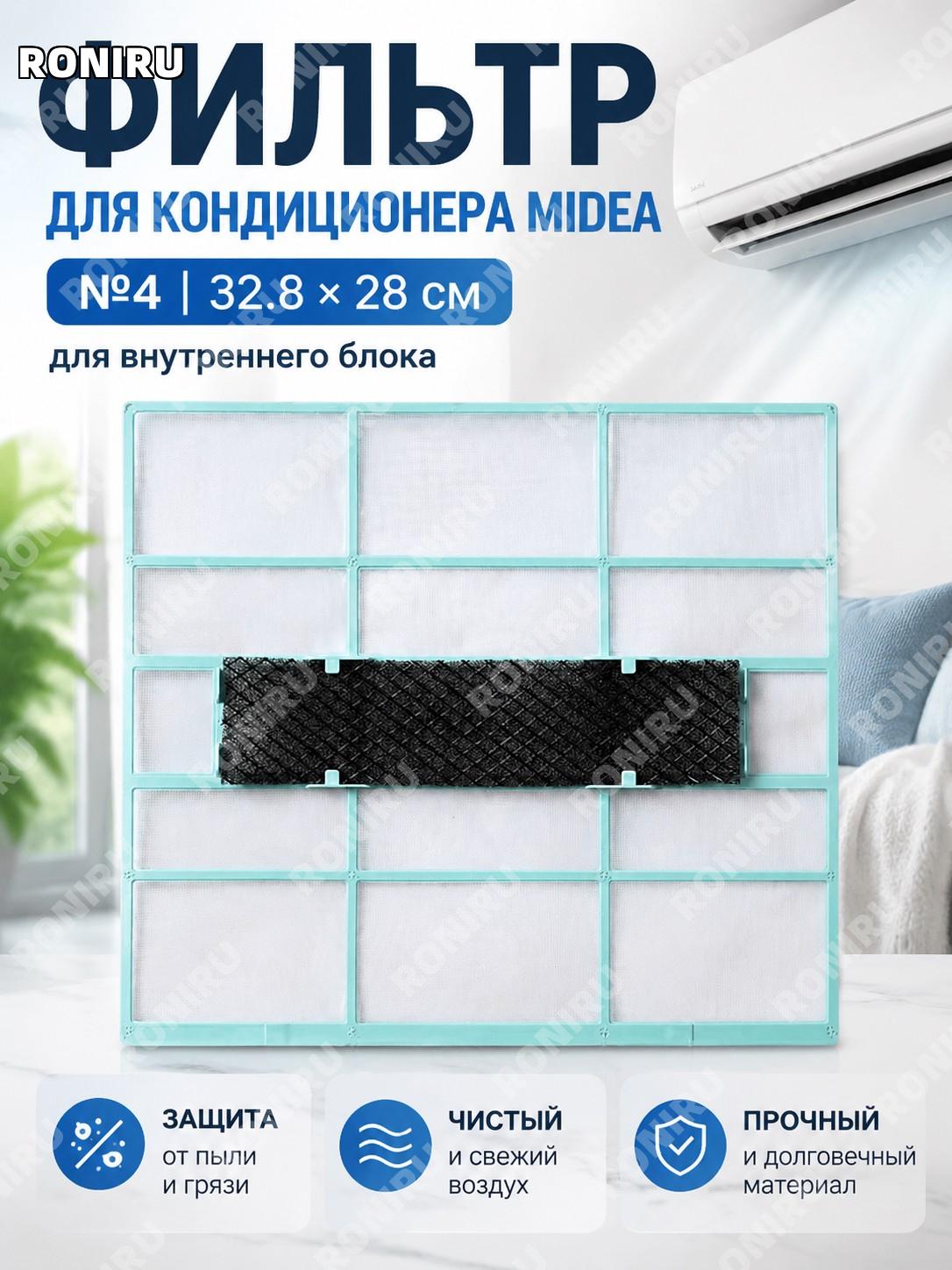 Фильтр для кондиционера 4号 32×28 см для Midea кондиционера воздушная сетка замена фильтра очистки воздуха дома