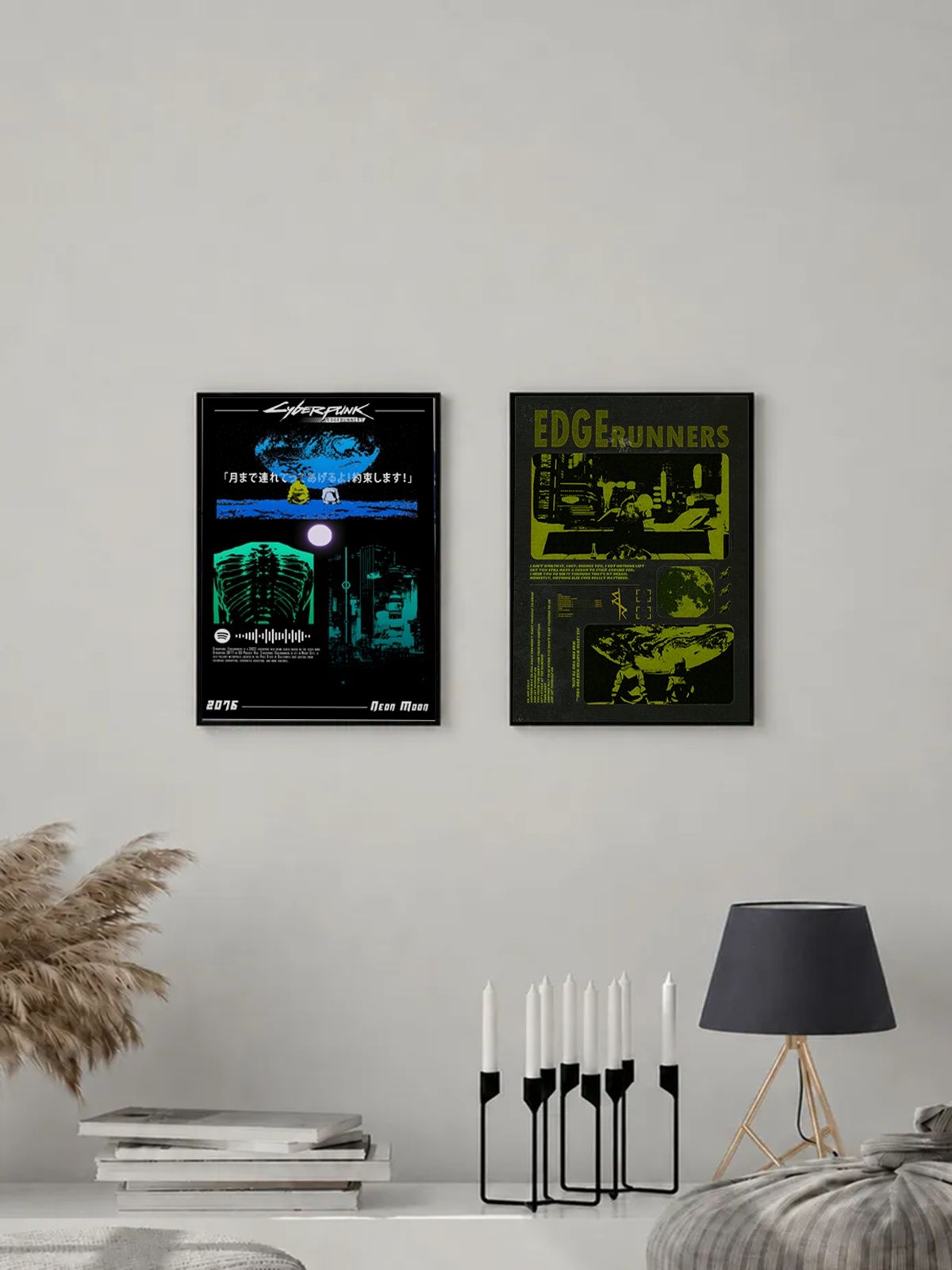 Набор Постеров / Плакатов Киберпанк (Cyberpunk) 2 Листа А4