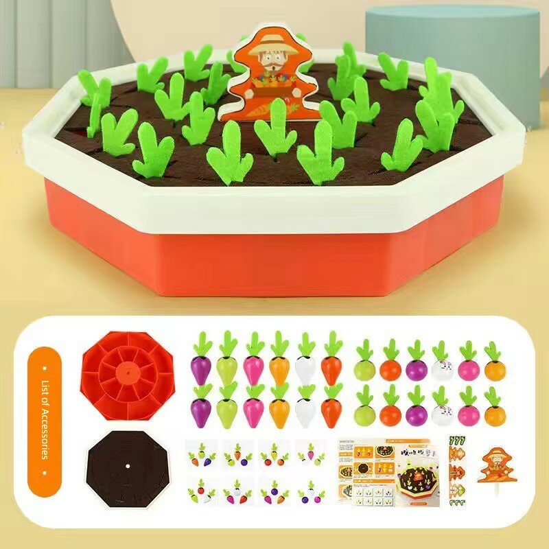 Игра «Вытащи морковку» для малышей 1-2 лет, большого размера, обучающая игра Монтессори для развития мелкой моторики