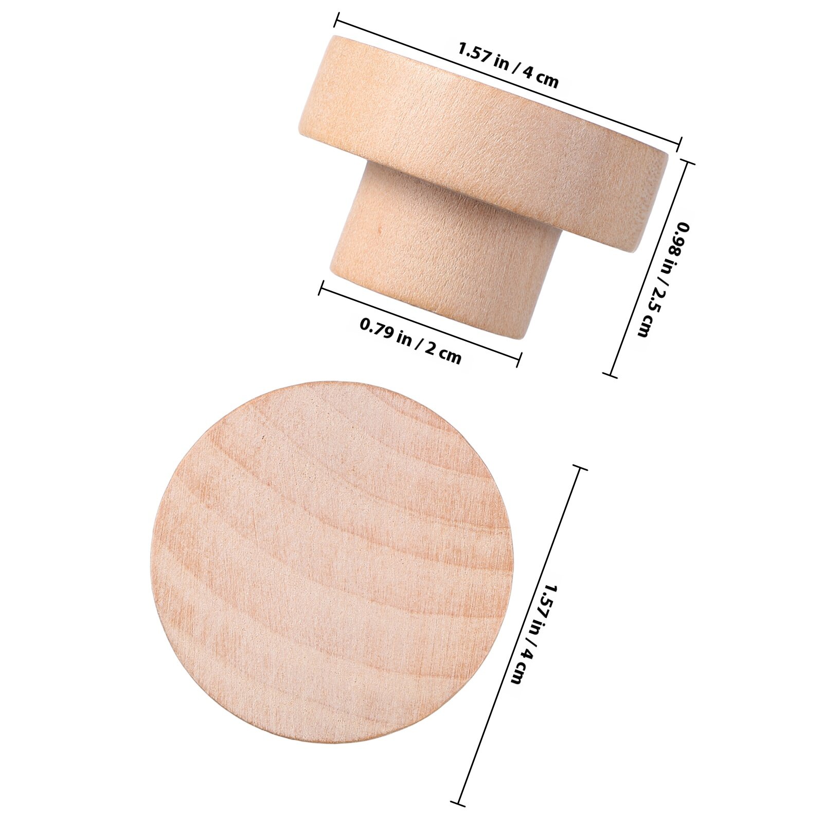 16 Штук Деревянные Ручки Для Шкафов И Тумб Размер 4.00X4.00X2.50Cm Бежевый Цвет Прочный Материал Простая Установка