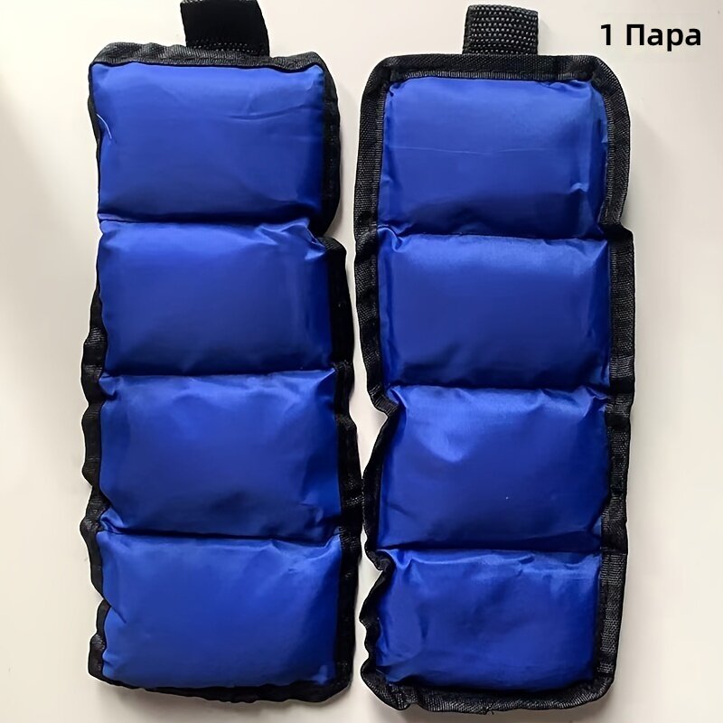 Утяжеляющие наколенники синие из полиамида для фитнеса, вес 1 кг, 1 шт.