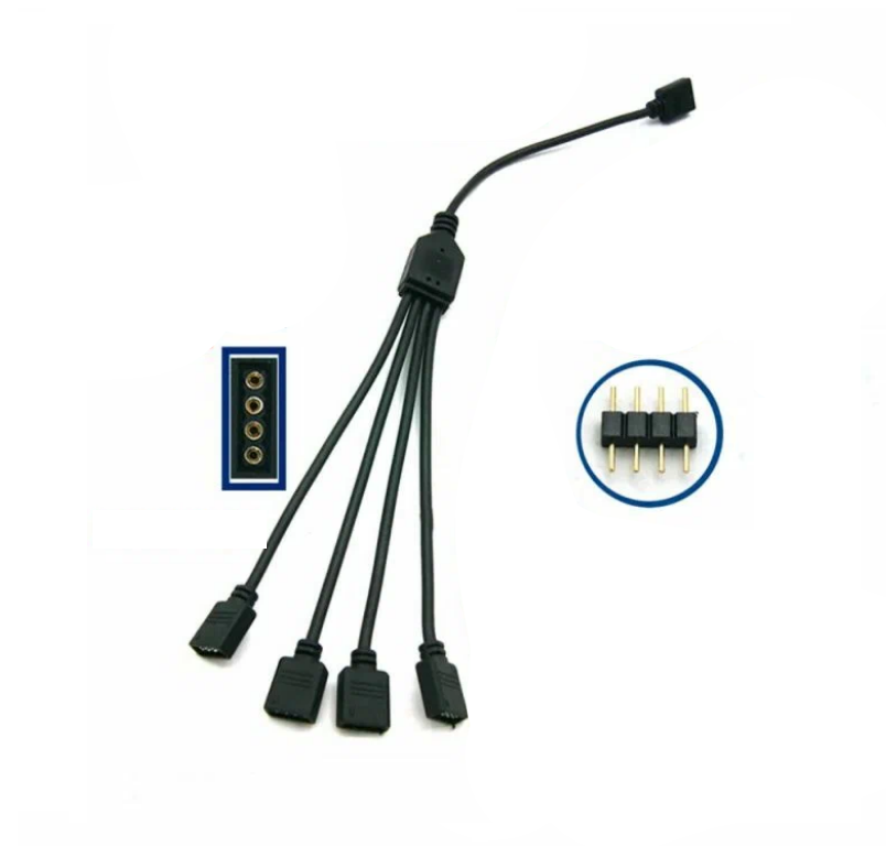 3-контактный/4-контактный RGB ARGB SYNC 1 к 1/2/3/4/5 удлинительный кабель для светодиодной ленты для вентилятора, концентратор управления подсветкой материнской платы для материнской платы ASUS GIGABYTE