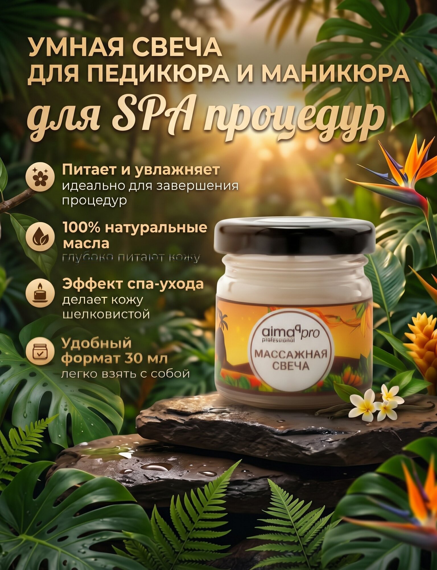 Умная-свеча для педикюра, маникюра и SPA-процедур, 30 мл
