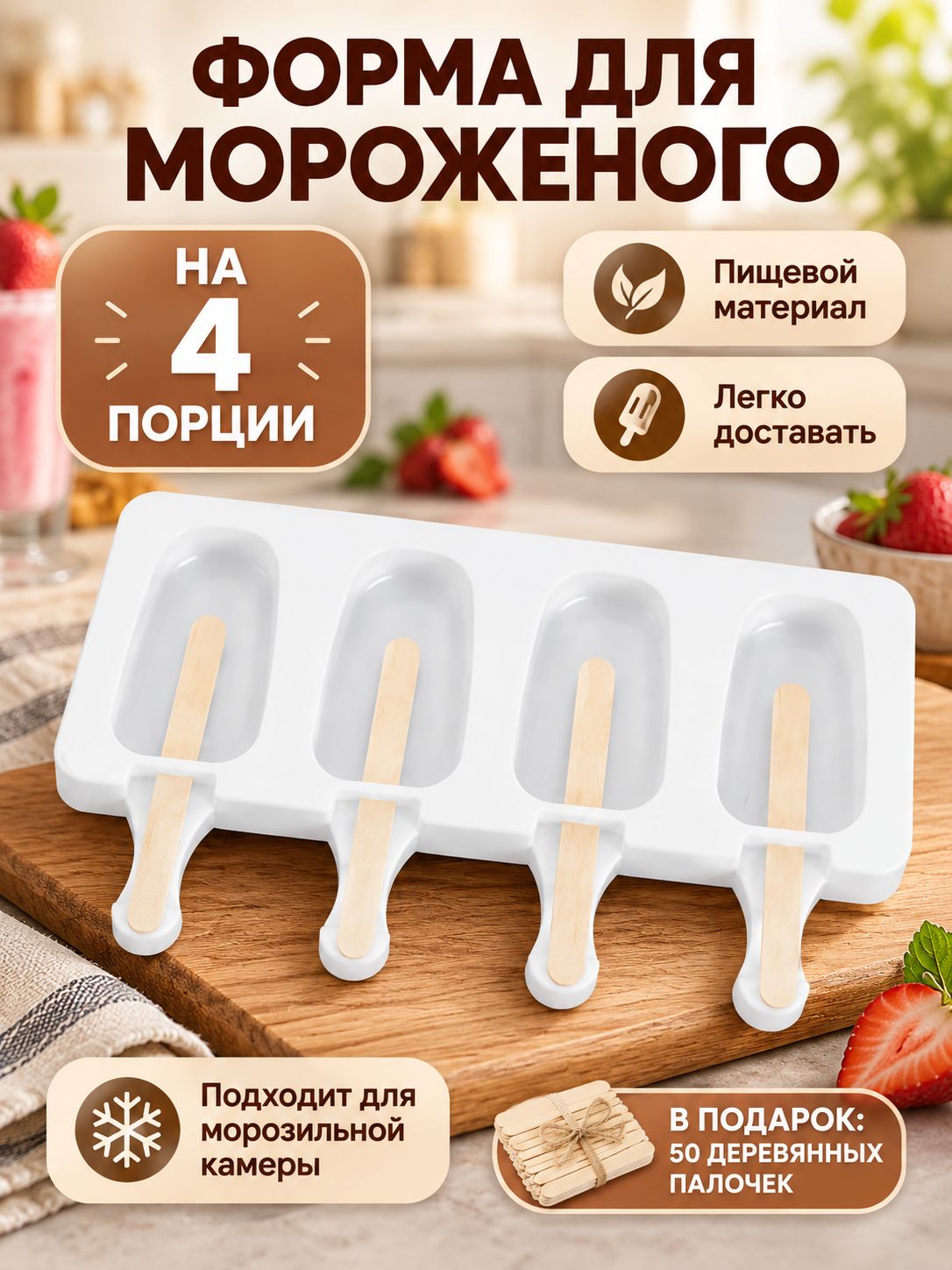 Форма для мороженого, силикон, форма для мороженого