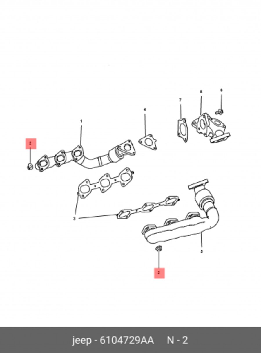 Гайка выпускного коллектора (Chrysler/Dodge/Jeep 06104729AA)