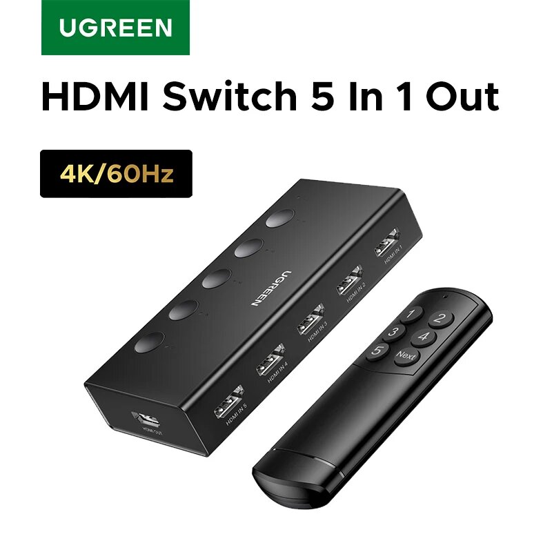 UGREEN HDMI-переключатель 5 портов 4K