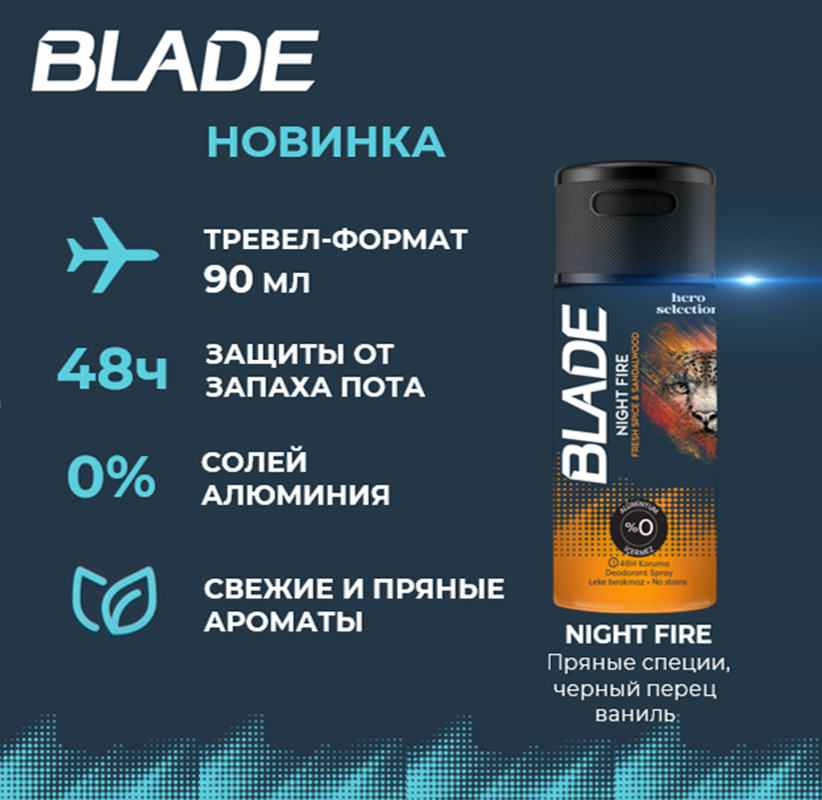 Дезодорант-спрей мужской BLADE Night Fire 90 мл
