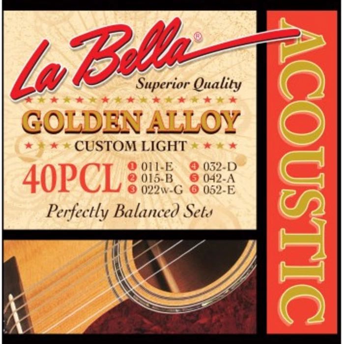 La Bella 40PCL Комплект струн для 6-струнной акустической гитары 11-52