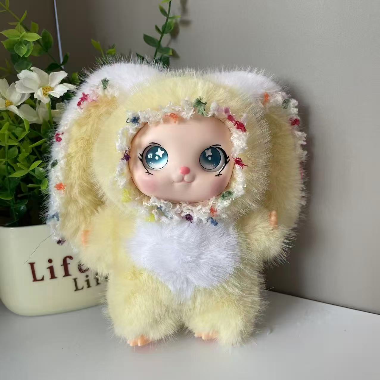 Желтая кукла с маленьким кружевом виниловая плюшевая подвеска брелок игрушка кошка подарок