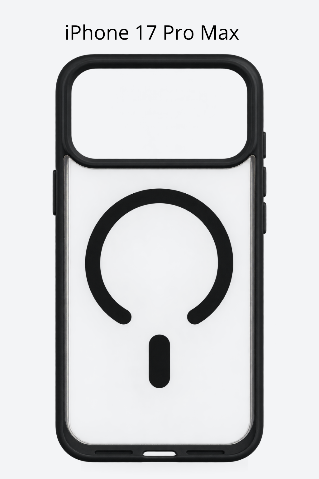 Чехол для iPhone 17 Pro Max прозрачный с MagSafe, магнит 1800G, черный