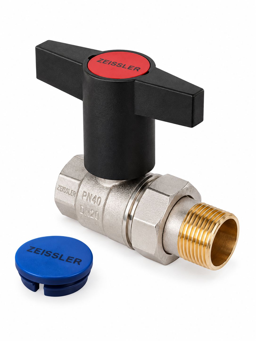 Шаровый кран ZEISSLER с американкой 1/2" ВР/НР