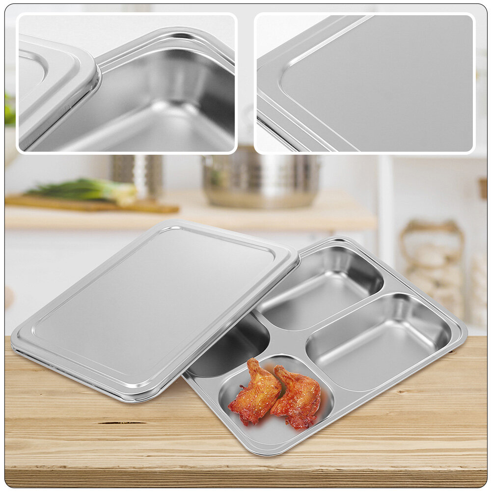 Поднос Для Еды В Офис Silver Поднос Для Подачи Пищи С 4 Разделами Размер 28X22X4 2Cm