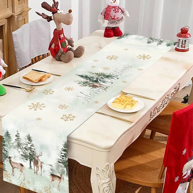 Рождественская дорожка на стол Белый 28
