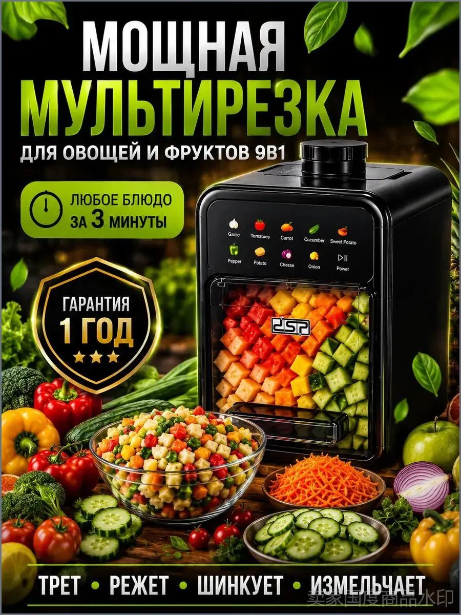Мощная Мультирезка Овощерезка 9 в 1