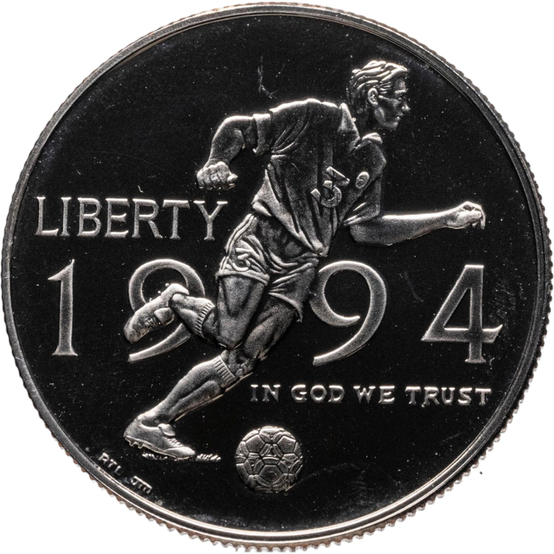 США 50 центов 1/2 доллара, half dollar 1994 "World Cup Чемпионат мира по футболу 1994 в США", Мельхиор медь-никель, в сохранности Proof