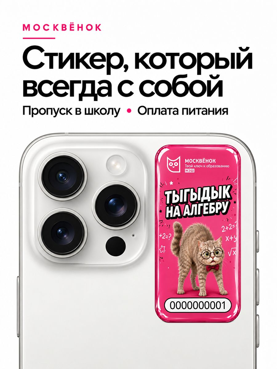 Стикер Москвёнок пропуск в школу