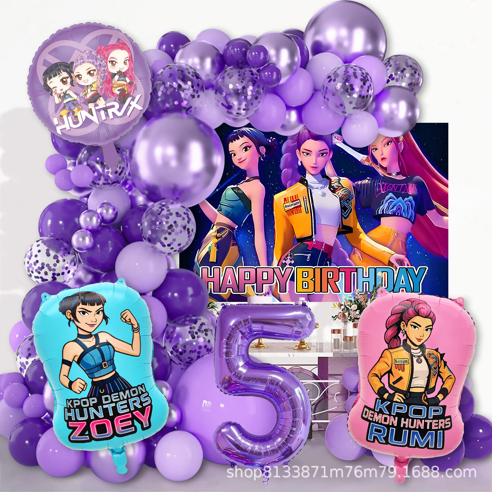 Воздушный шарик с цифрой 5 для детского дня рождения, декор Kpop Haechi Mira Zoey Rumi