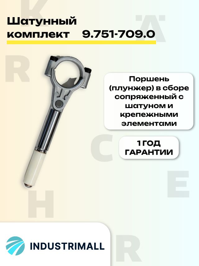 9.751-709.0 Поршень (плунжер) в сборе сопряженный с шатуном и крепежными элементами.
