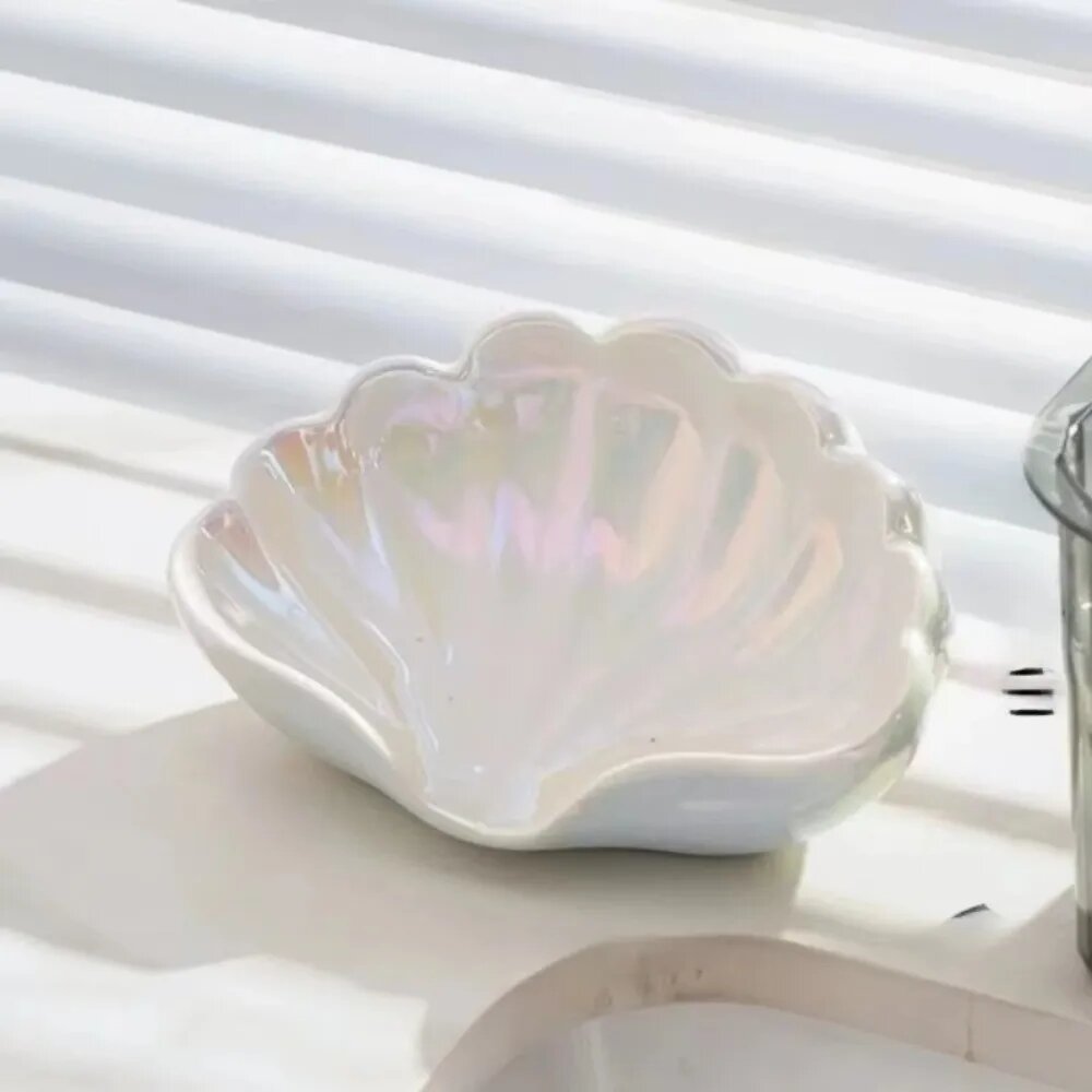 Керамическая мыльница Shell Shape White — фото 1