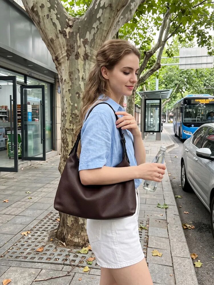 Сумка хобо  Сумка кросс-боди Hobo женская кожаная, черный — фото 1