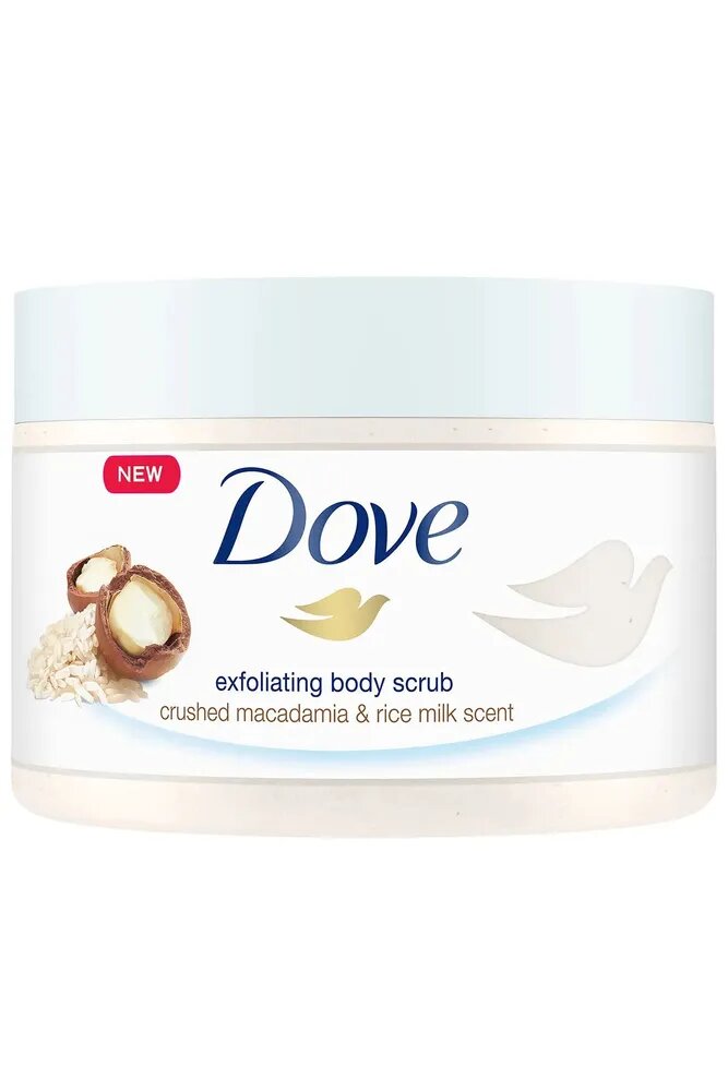 Скраб для тела Dove с орехом макадамия и рисовым молоком 225 мл