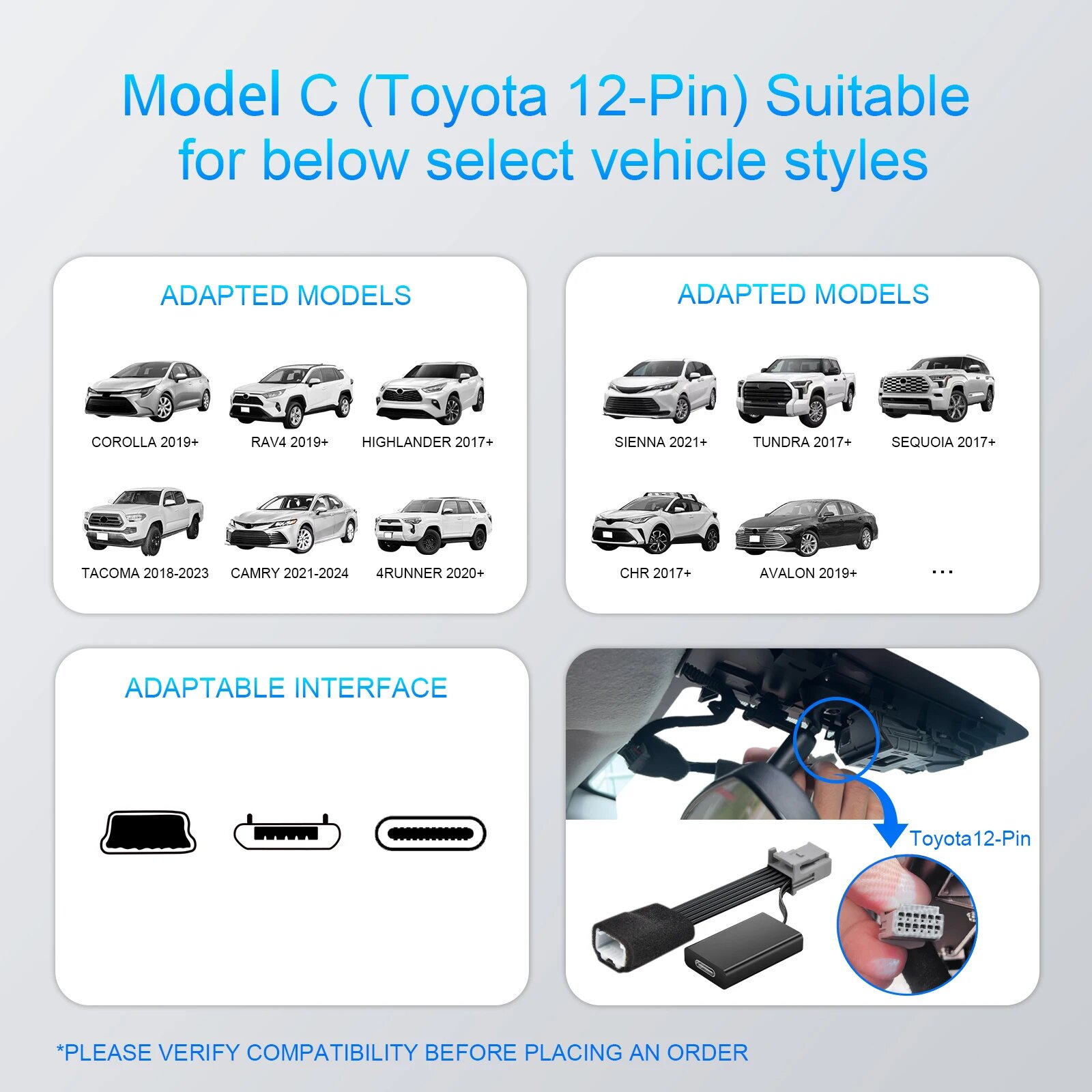 Адаптер Toyota 12-Pin Model C для видеорегистратора