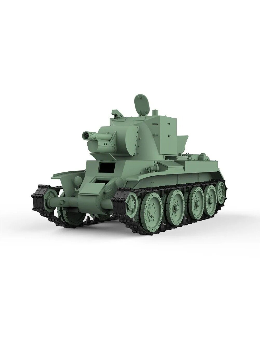 Сборная модель военной техники танка БТ-42 в масштабе 1/72, голубая, из смолы