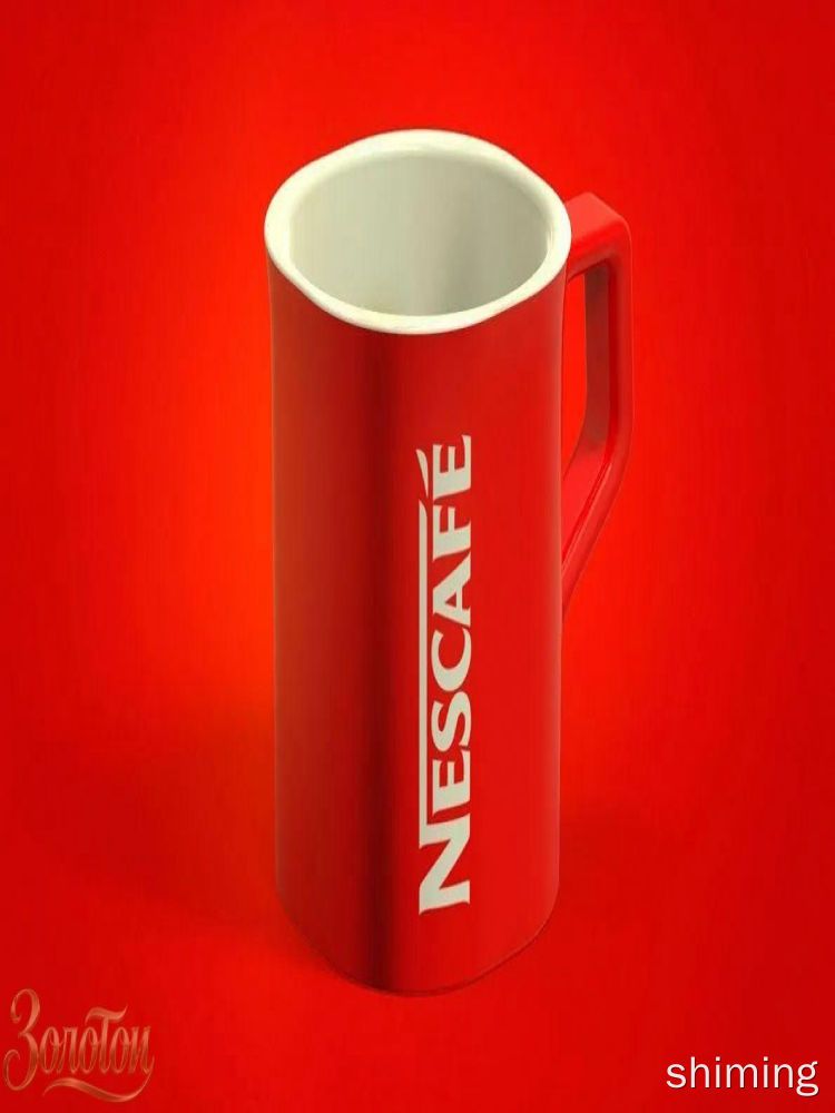 Кружка Nescafe Q красная 250 мл для кофе, стильный дизайн с логотипом, для дома и офиса, чашка