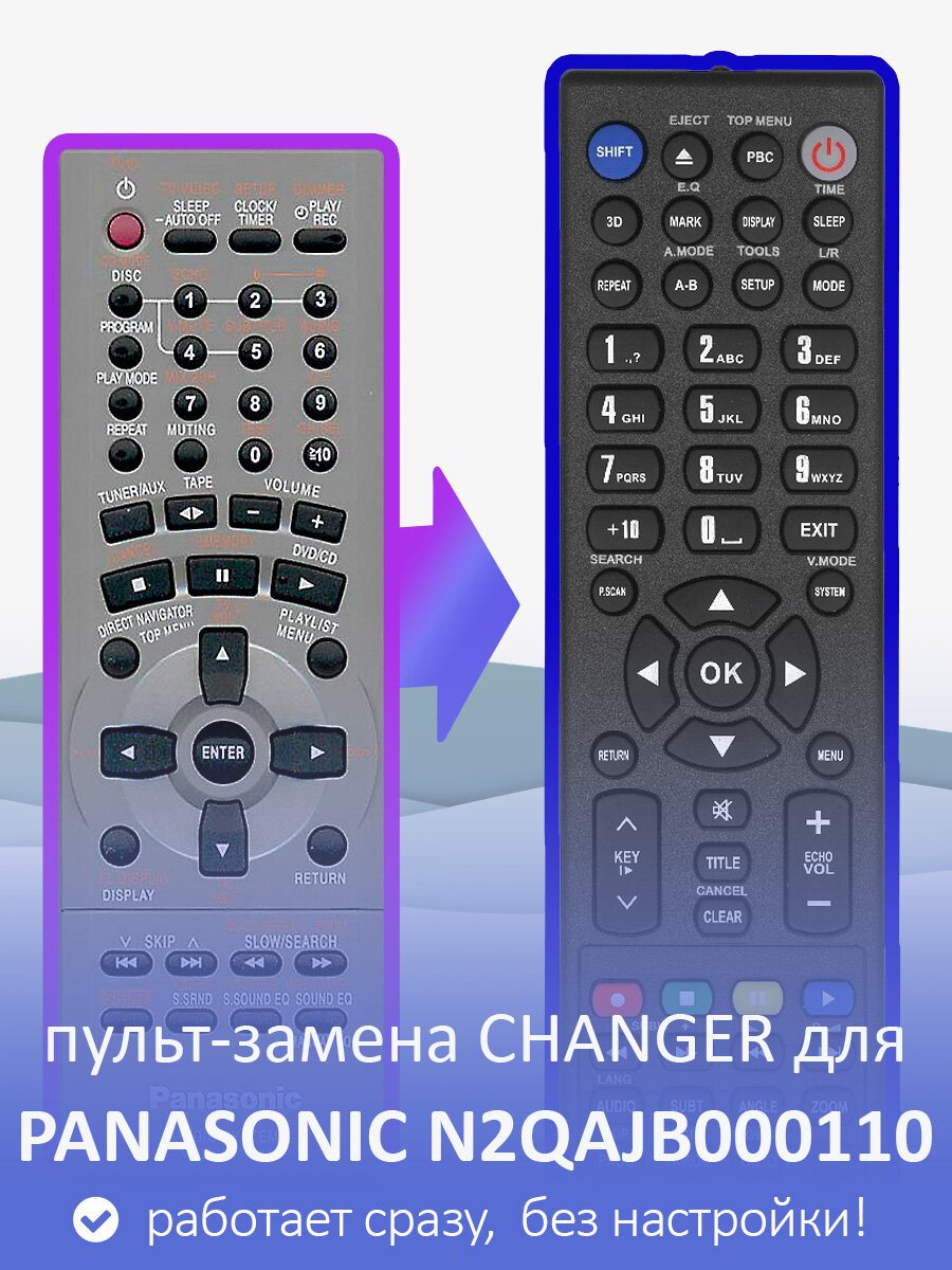 Пульт-замена для PANASONIC N2QAJB000110