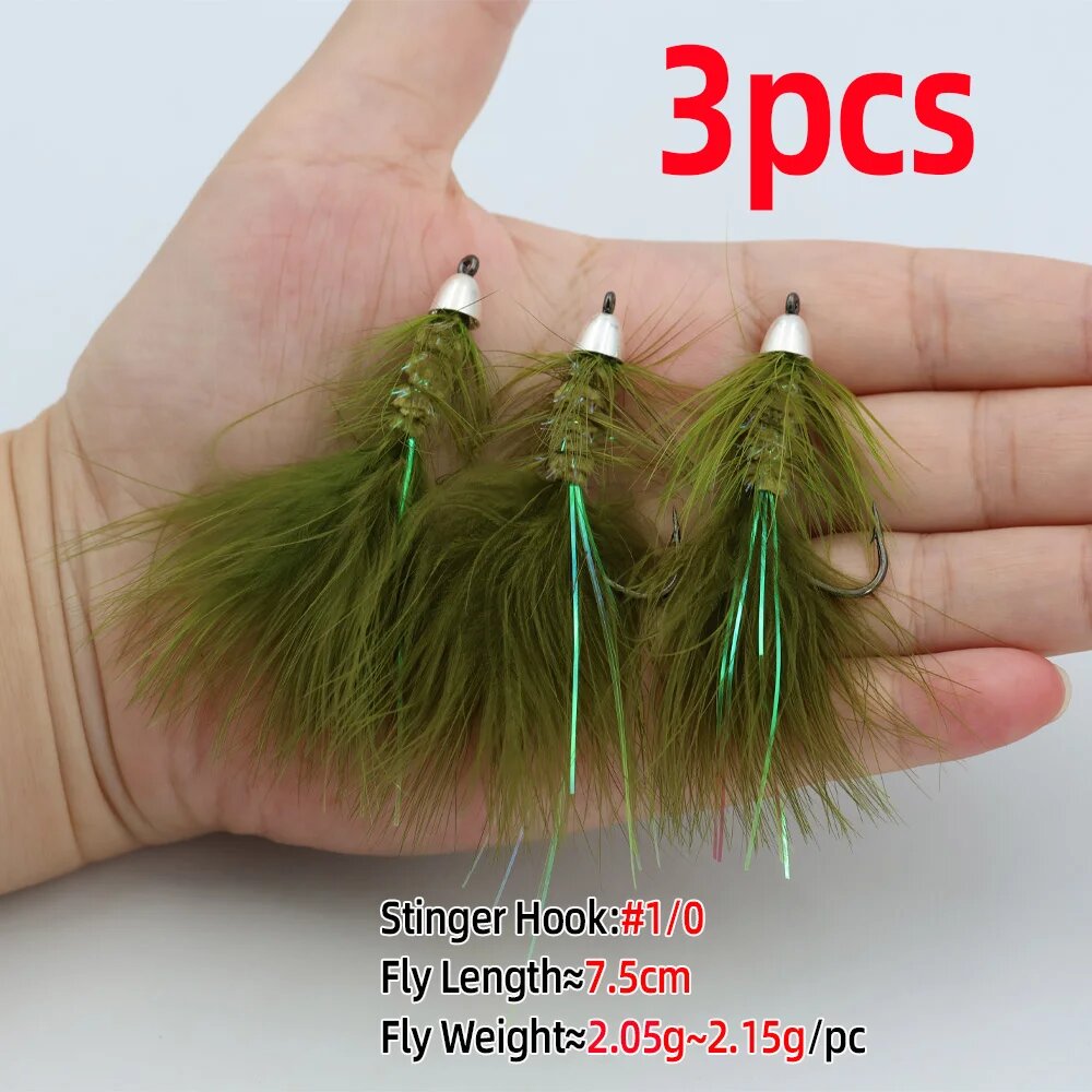 3шт. Шерстяные баггеры для рыбалки, цвет: 3pcs