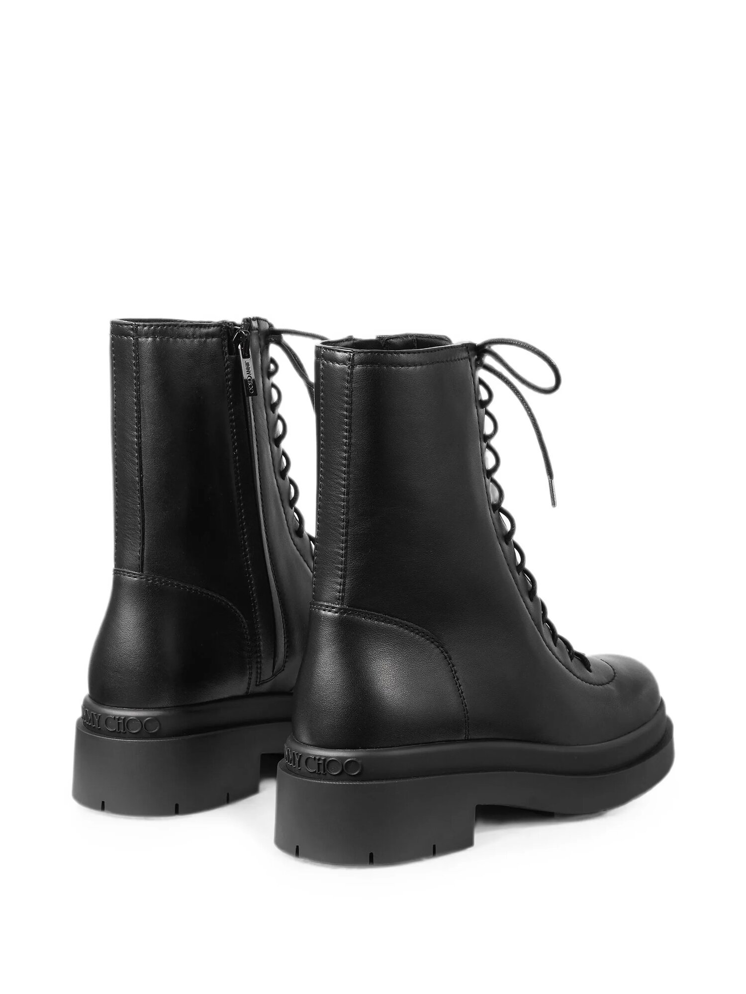 Ботинки JIMMY CHOO Sima Flat black smooth-leather ankle boots, размер 40 — фото 1