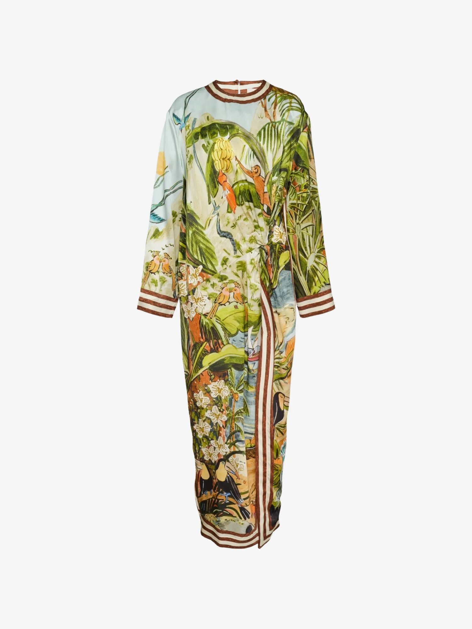 Платье Tropical-print knot-detail maxi dress