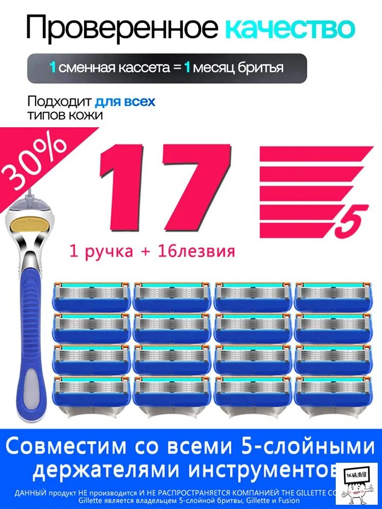 Лезвия кассеты для бритья 17шт