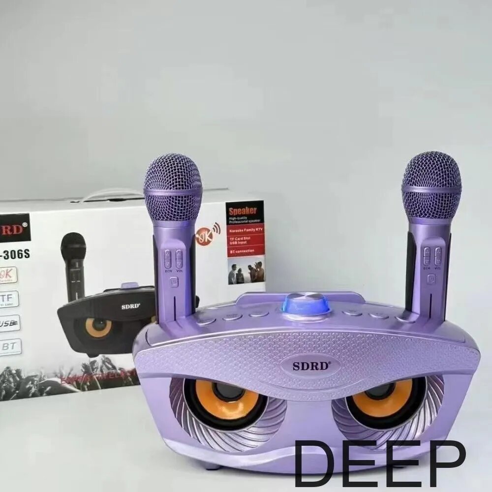 Караоке система беспроводная с двумя микрофонами SDRD SD-306 Plus Серый