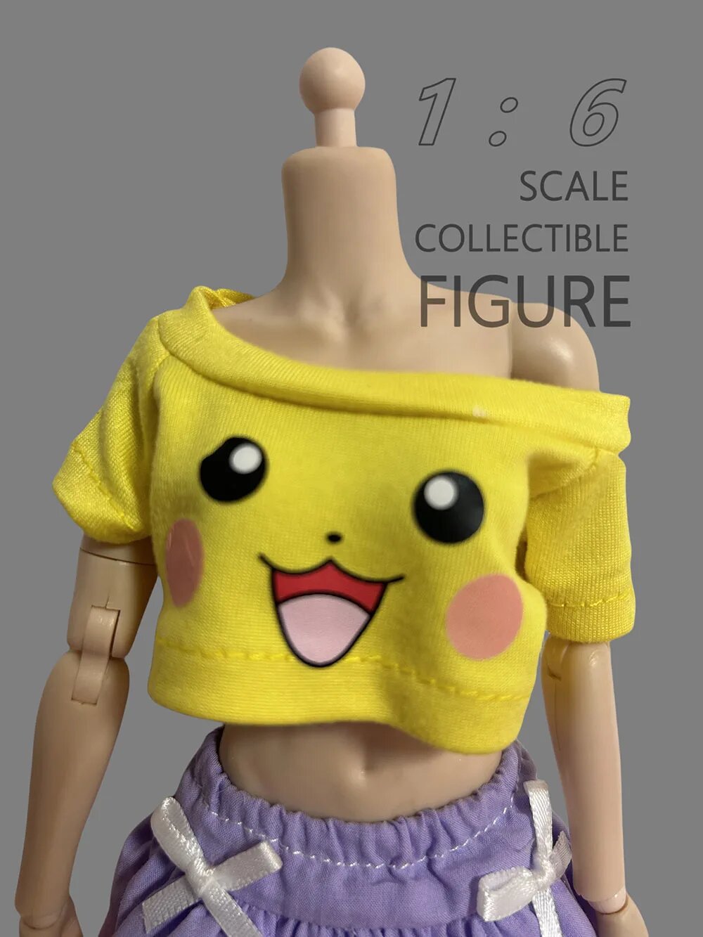 Юбка и футболка Taholicy 1/6 для 12-дюймовой фигурки yellow tshirt