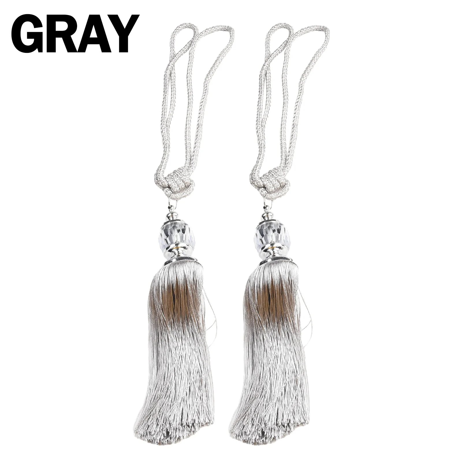 Завязки для штор с кисточками и бусинами Серый, gray