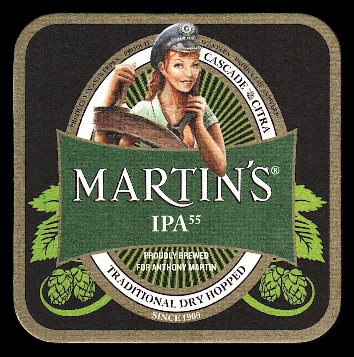 Бирдекель (костер) Бельгия Martin, s IPA 55 (подставка под пивной бокал)