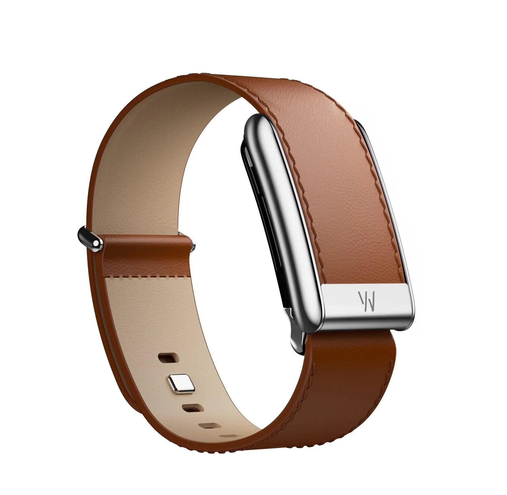 Ремешок Whoop 5.0 Leatherluxe Life Mg Tapered Band - Chestnut | Cream | Titanium Large Size 24mm